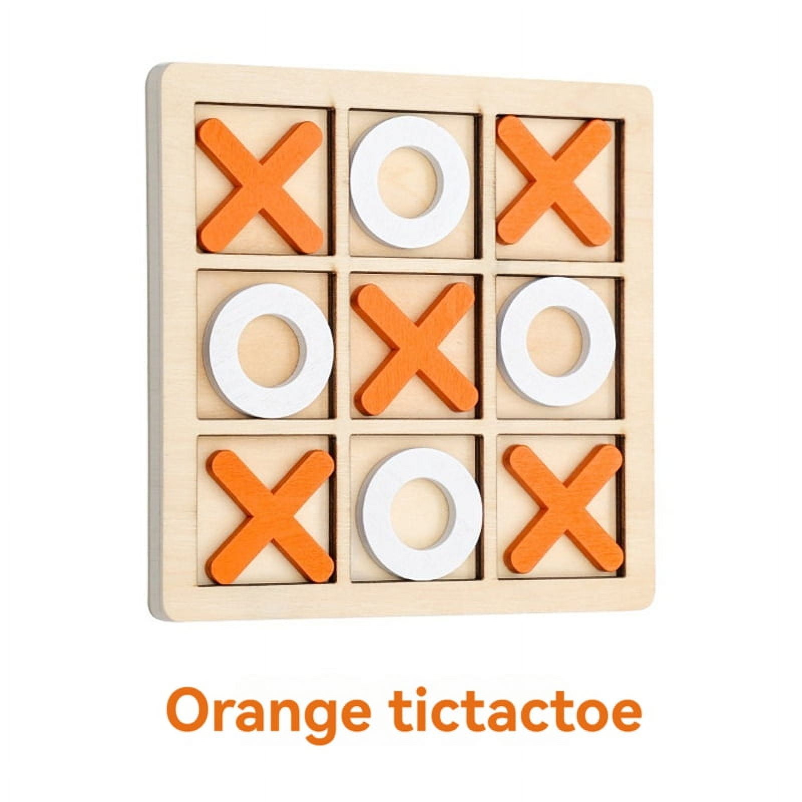 Wooden Board Tic- Toe Game XO Table Game Toy Orange + White - Walmart.com