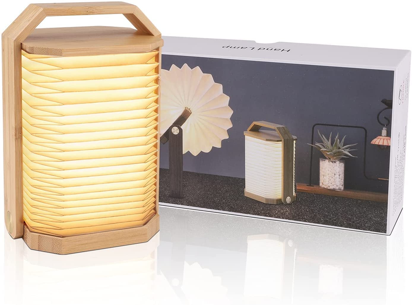 Wooden Book Light Folding Book Lamp with Wooden Handle Rechargeable ...