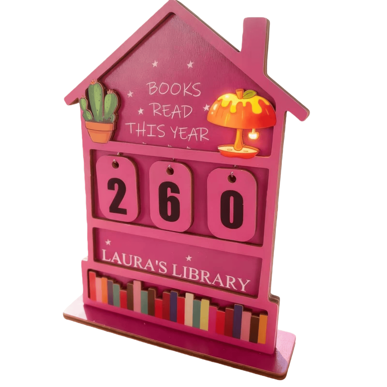 Wooden Book Reading Sign Display for Home Library Desk Readers and ...
