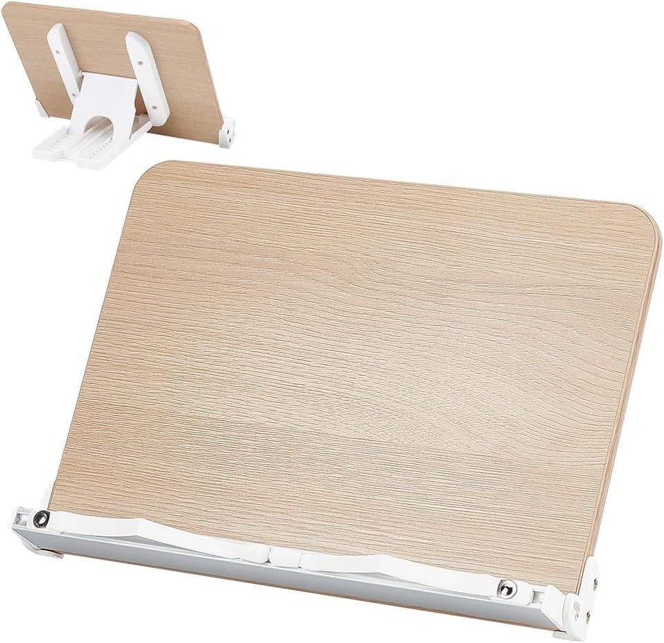 Wooden Book Stand 11.8x8.5 Inch Adjustable Book Holder for Reading Open ...