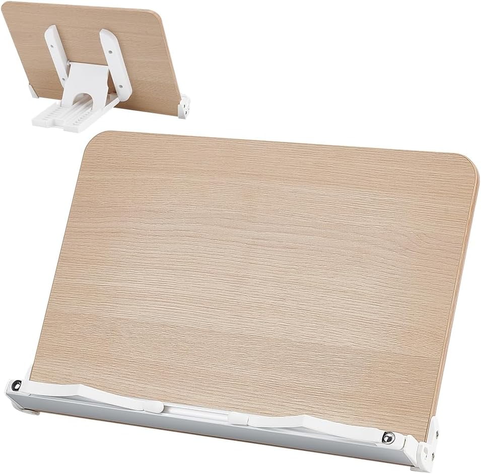 Wooden Book Stand 13.8x9.4 Inch Adjustable Book Holder for Reading Open ...