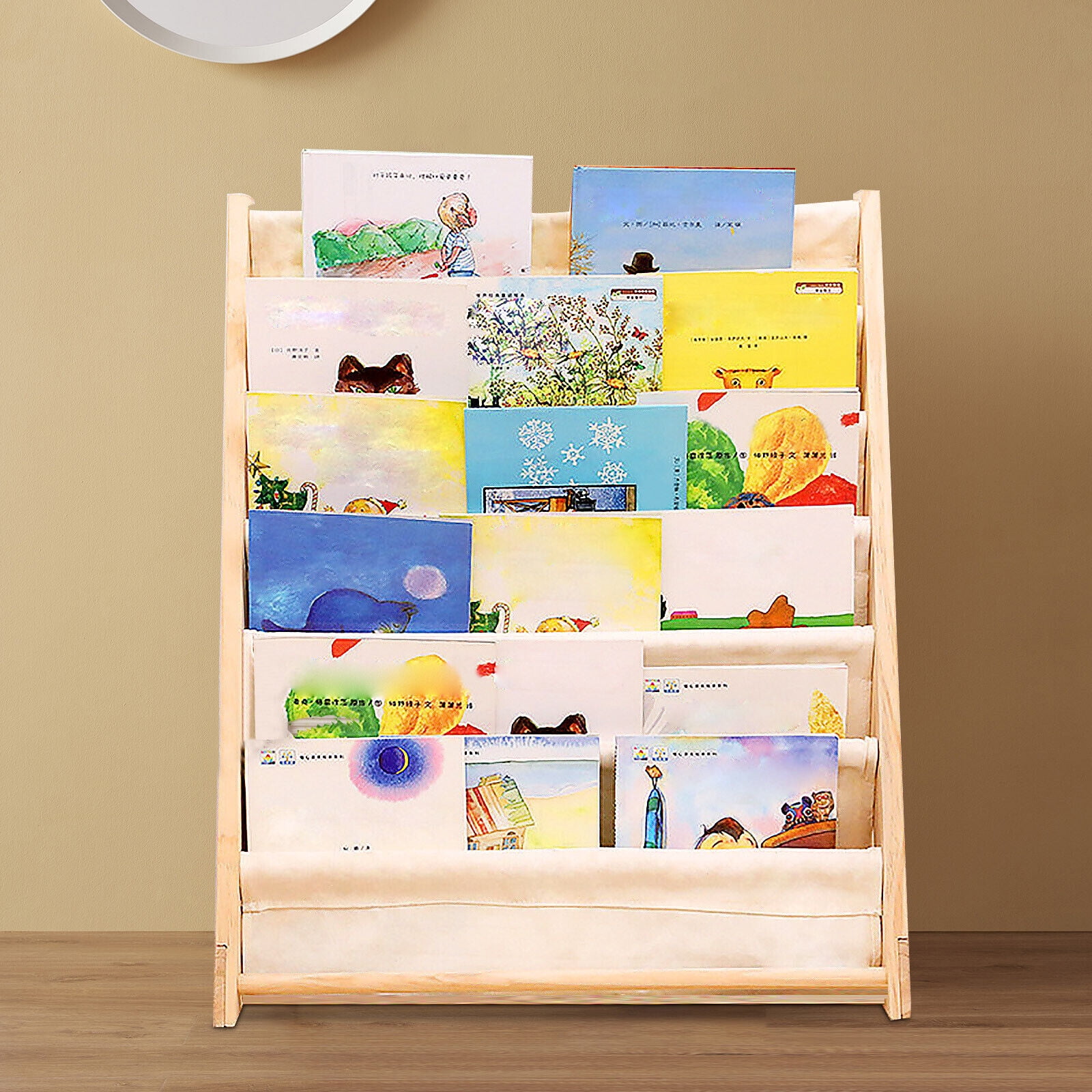 Wooden Bookcase Children Kids Book Shelf Storage Rack Tidy Organizer 6 ...