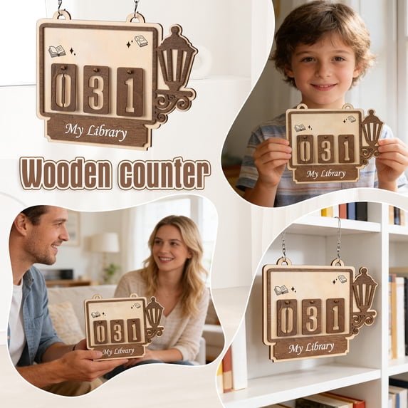 Wooden "Books Read This Year" Counter - Reading Challenge Tracker ...