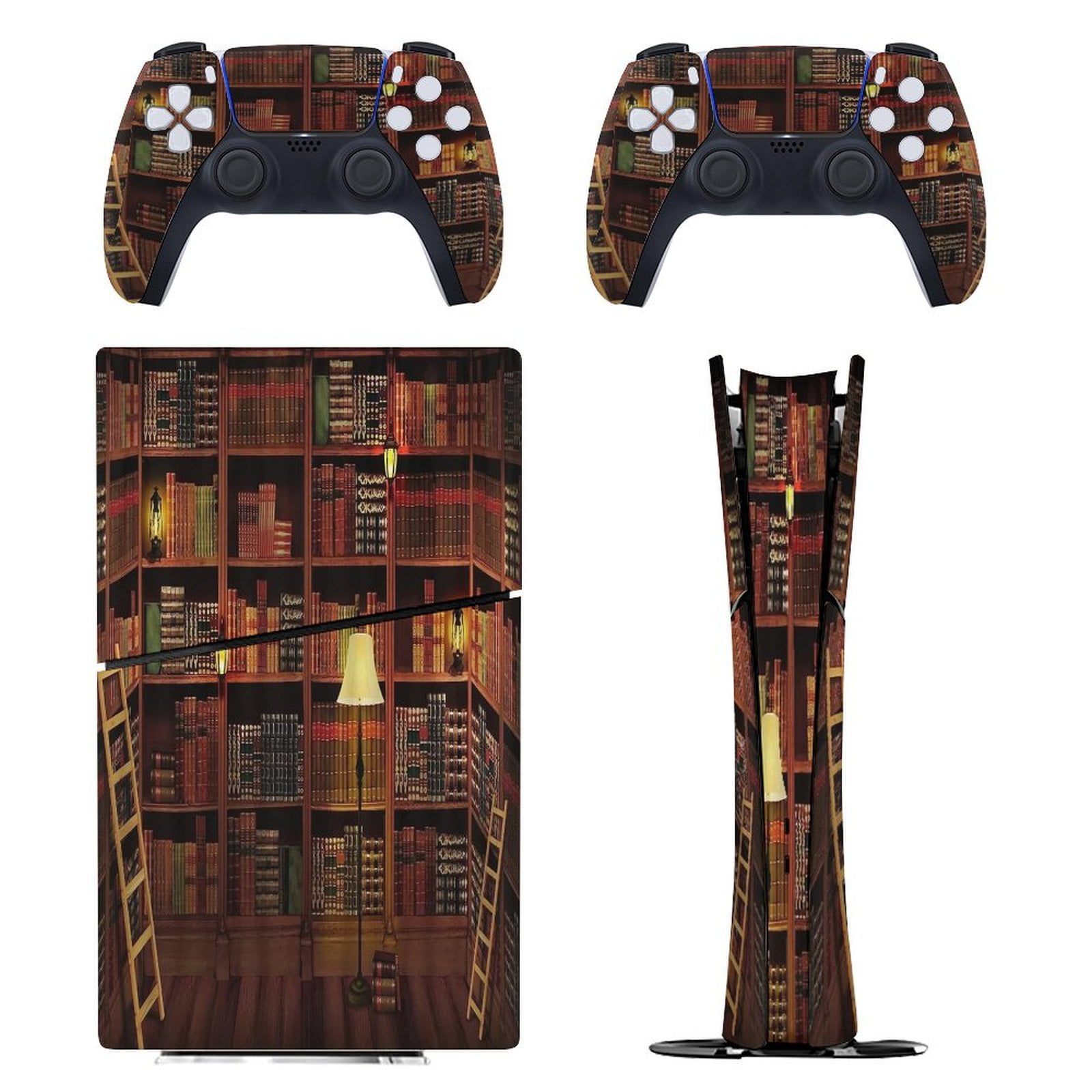 Wooden Bookshelf PS5/PS5 Pro/PS5 Slim Digital Disc Skin Sticker For ...