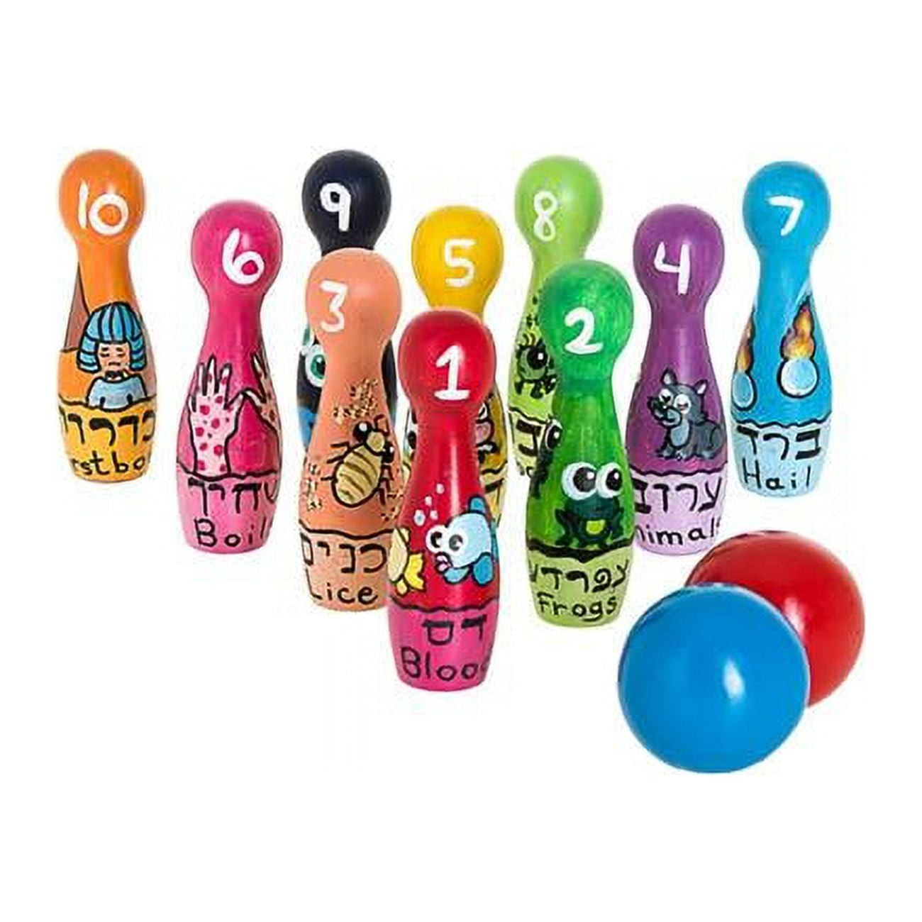 Wooden Bowling Pins - Set of 10 - Walmart.com