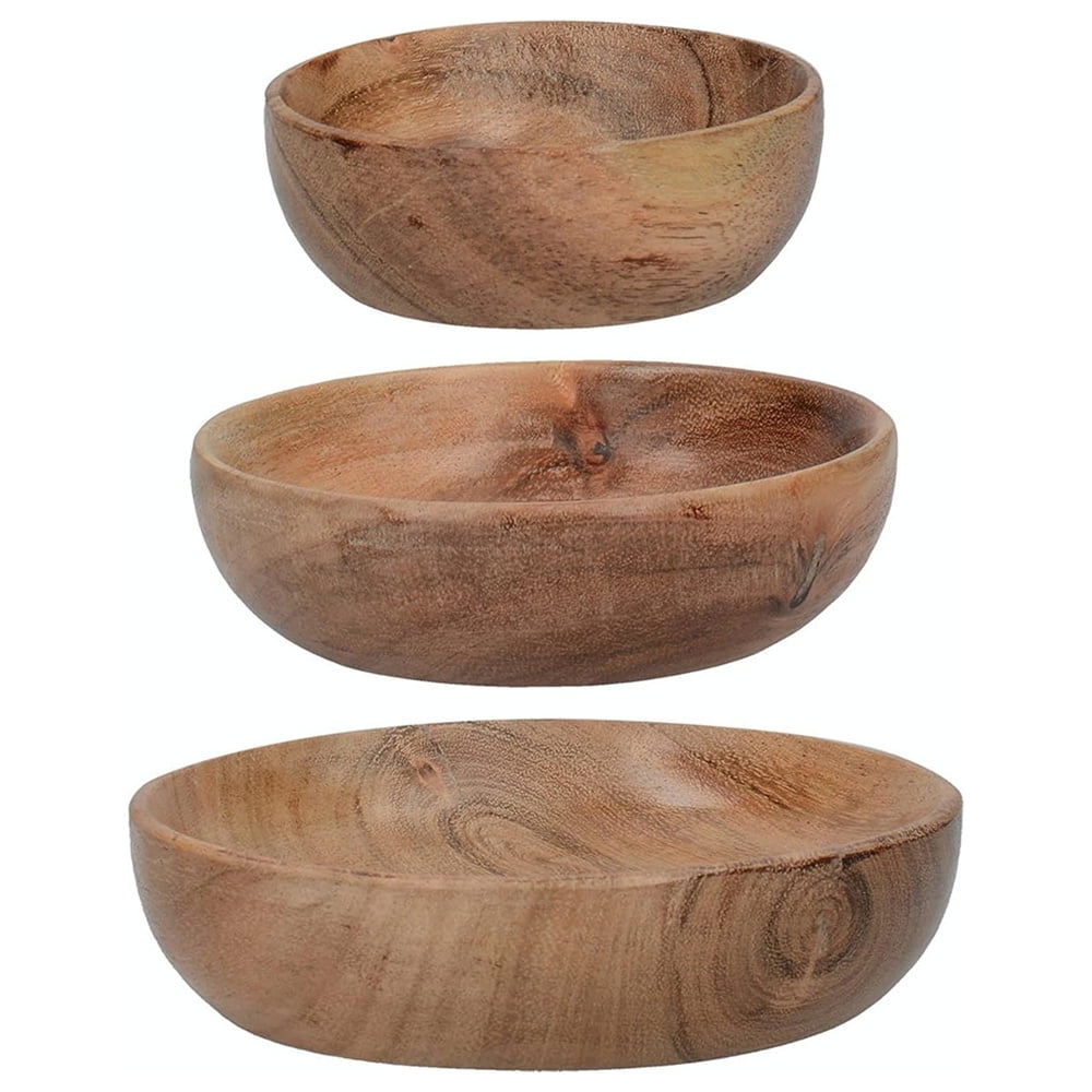 Wooden Bowls,Acacia Wood Bowls for Salad,Rice,Smoothie,Soup,Fruits ...