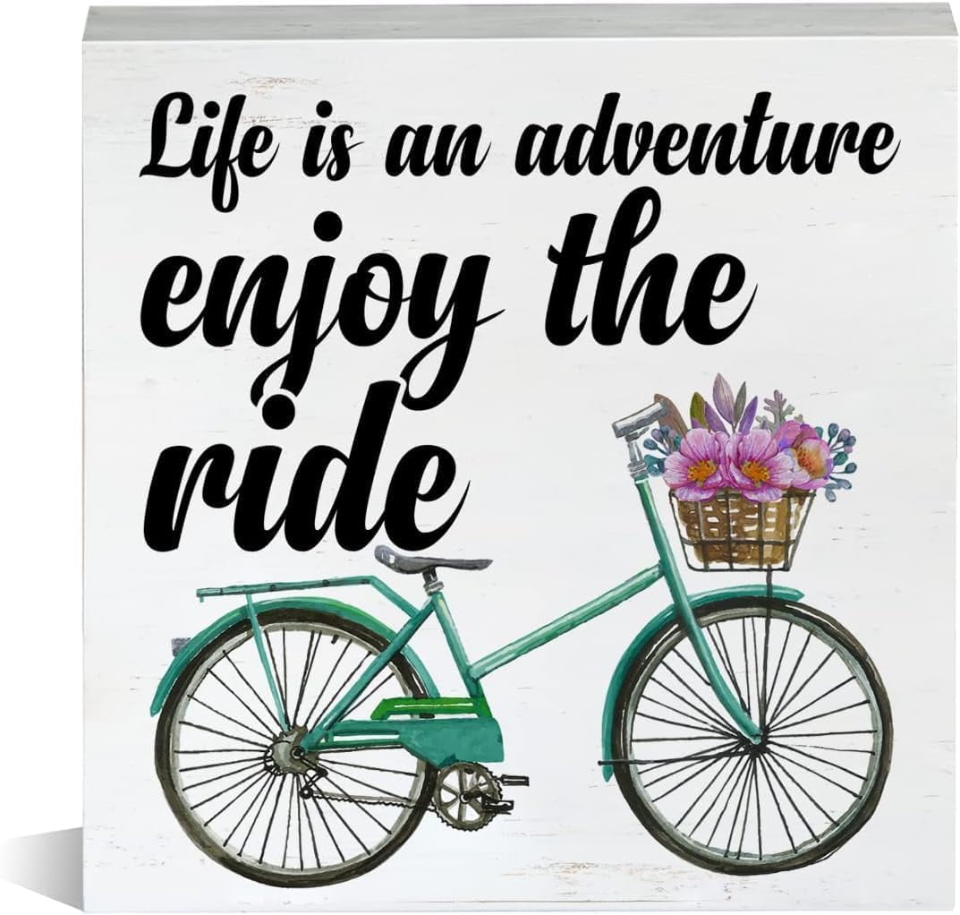 Wooden Box 5x5 Inch Farmhouse Life Is An Adventure Enjoy The Ride ...