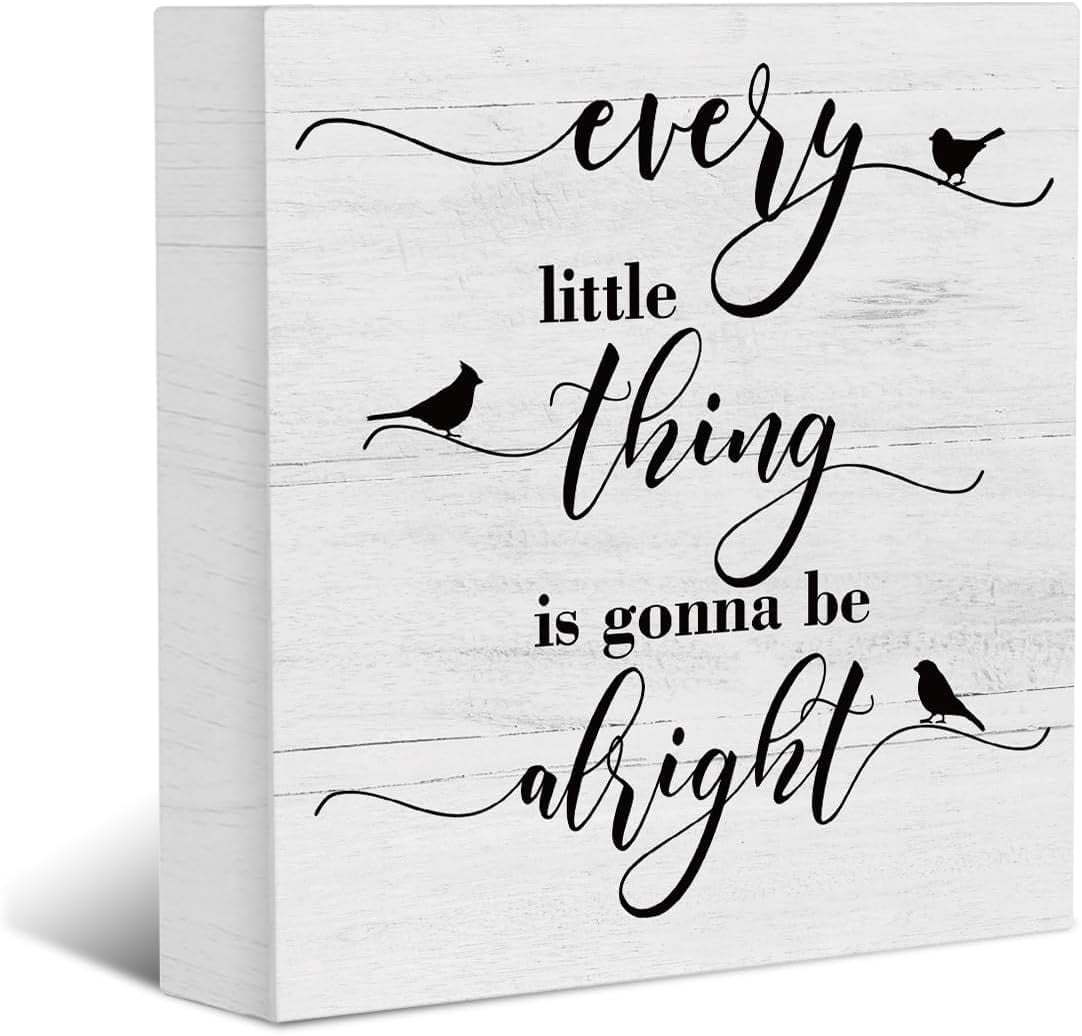 Wooden Box 5x5 Inch Inspirational Quotes Wood Block Plaque Box Signs ...