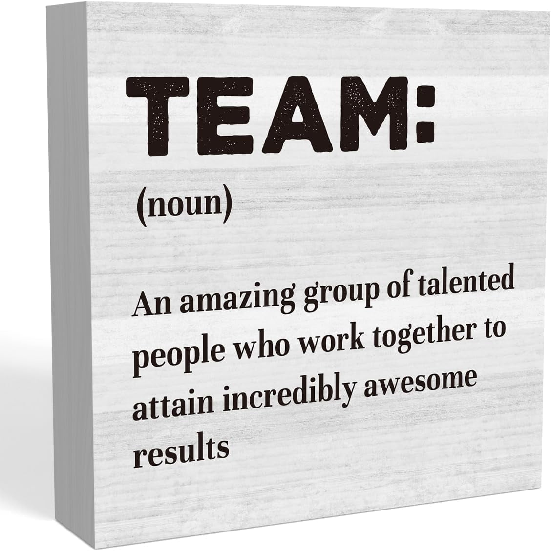 Wooden Box 5x5 Inch Inspirational Team Noun Office Desk Decor Teamwork ...