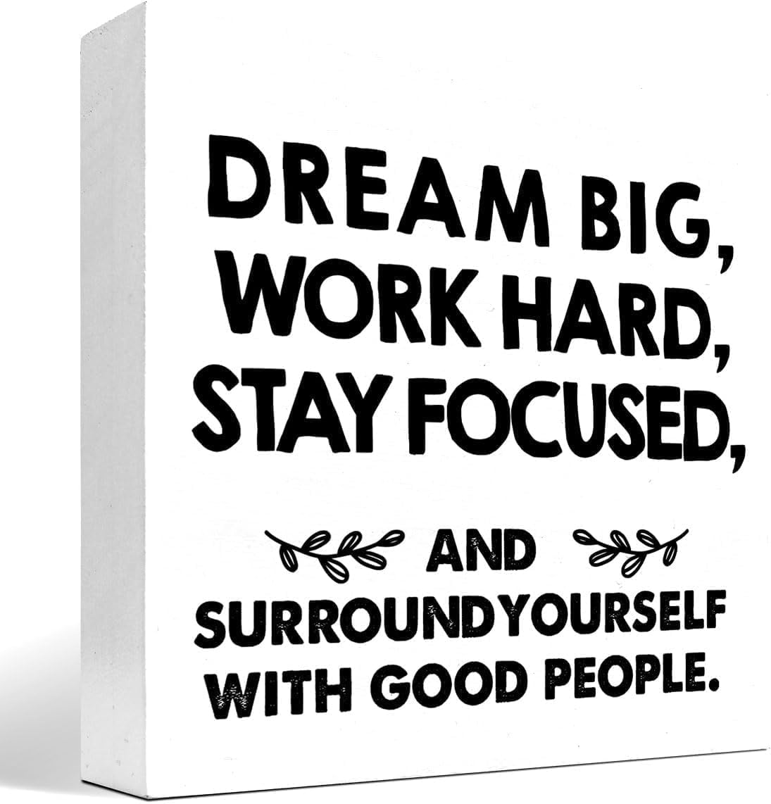Wooden Box 5x5 Inch Motivational Desk Decor,Dream Big Work Hard Stay ...