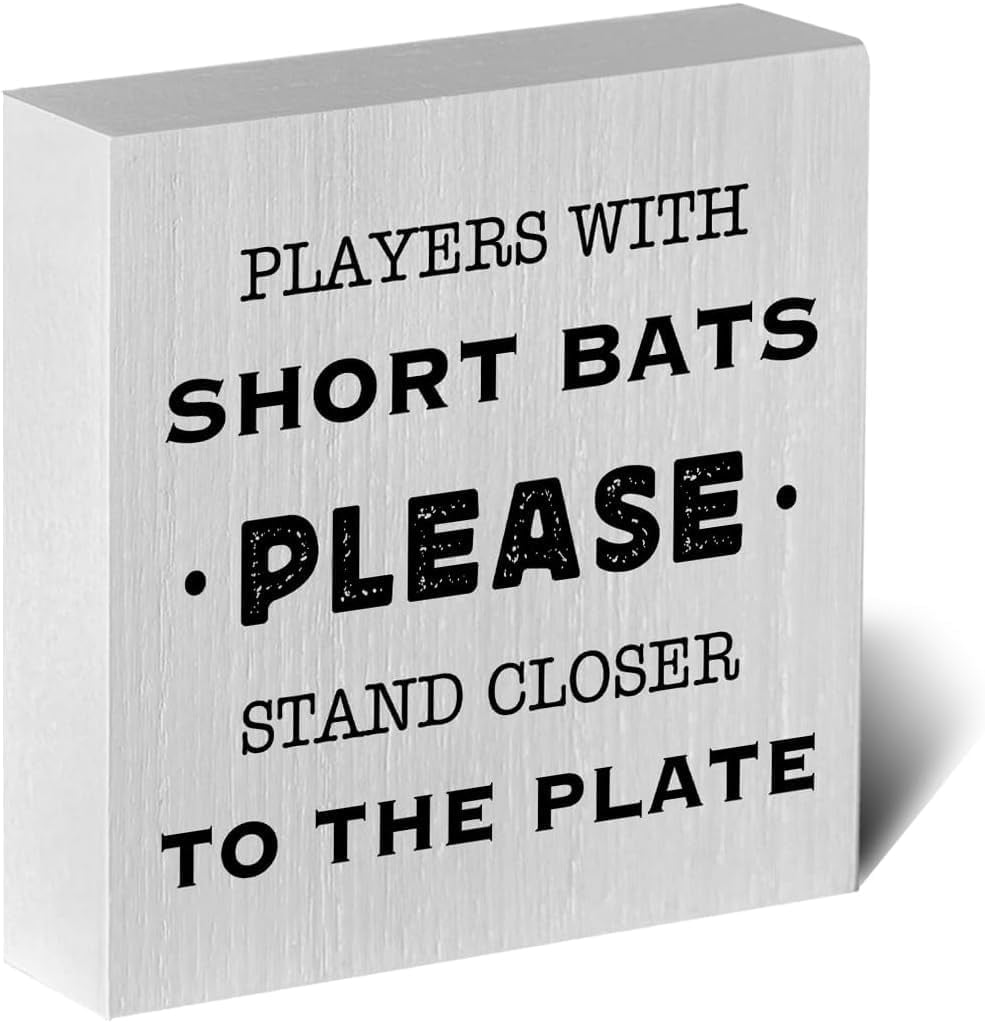Wooden Box 5x5 Inch Players With Short Bats Artwork Wood Box Sign ...