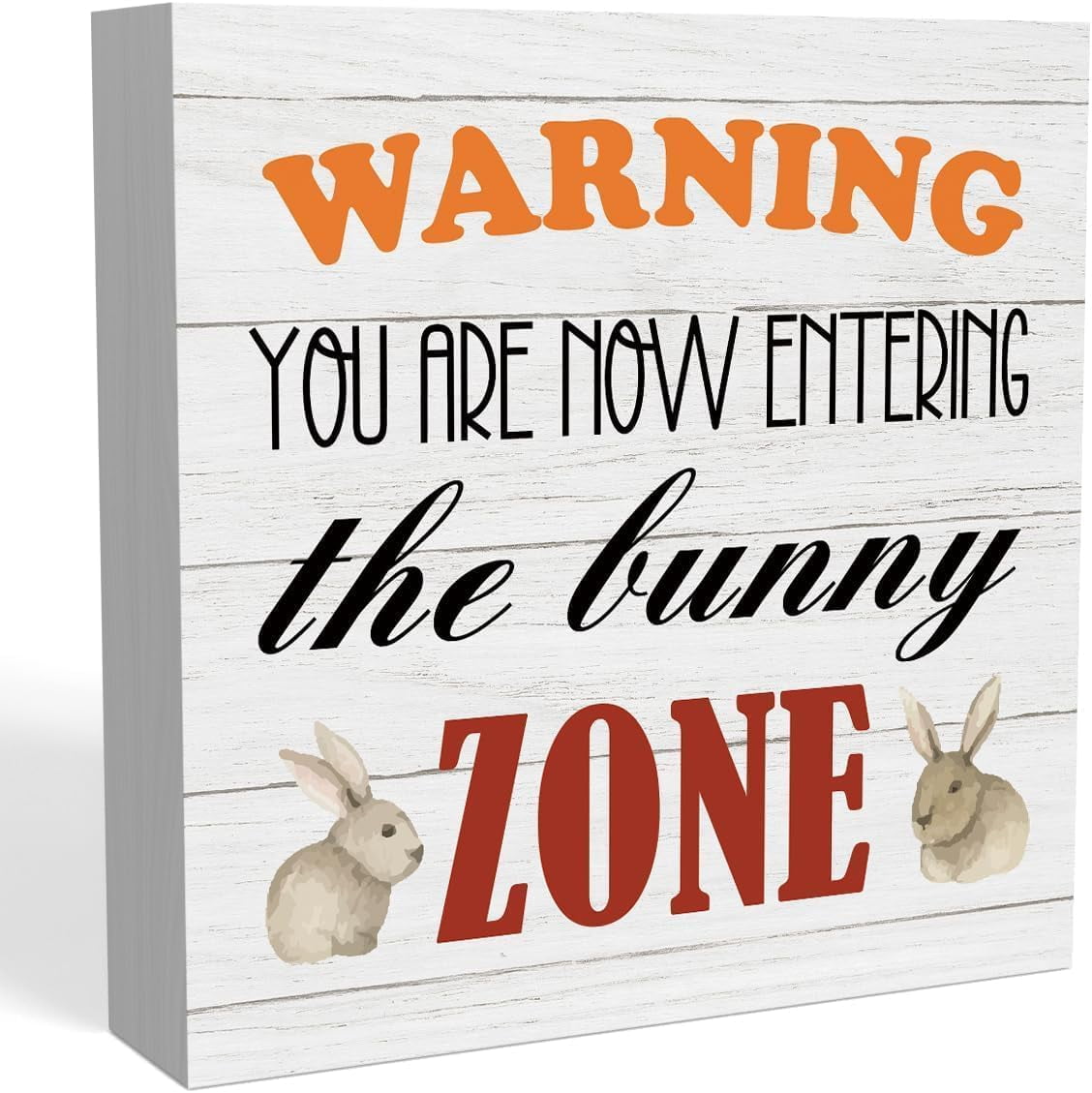 Wooden Box 5x5 Inch Rustic Easter Office Desk Decor - Cute Bunny Zone ...