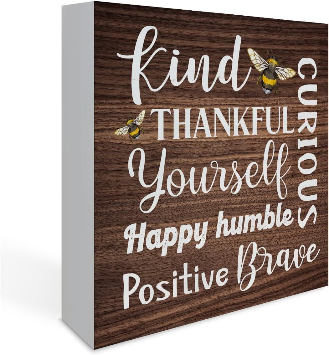 Wooden Box 5x5 Inch Rustic Inspirational Quote Wood Box Sign, Farmhouse ...