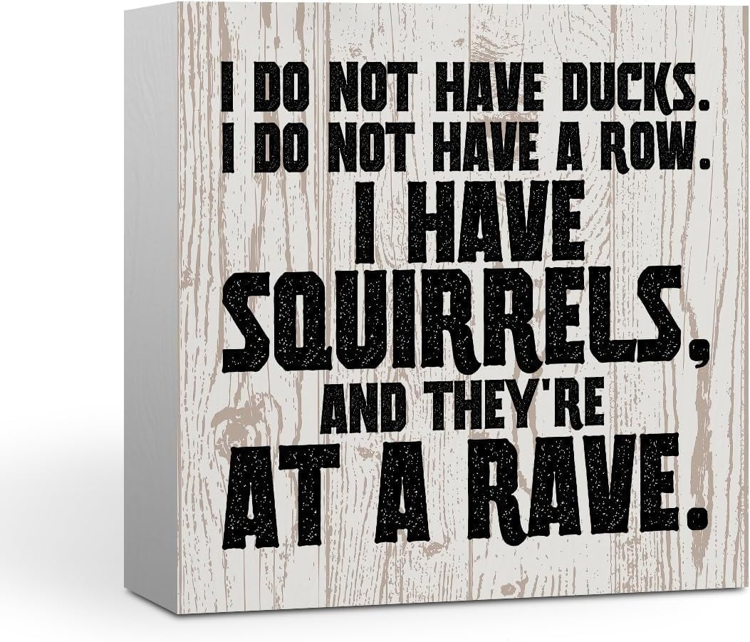 Wooden Box 5x5 Inch Rustic Wooden Box Sign Funny Desk Decor Sarcastic ...