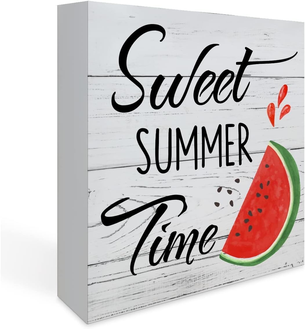 Wooden Box 5x5 Inch Rustic Sweet Summer Time Wood Box Sign, Farmhouse ...