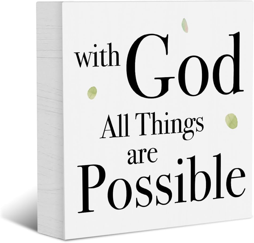 Wooden Box 7x7 Inch Bible Verse Decor Signs Plaques Wooden Box Sign ...