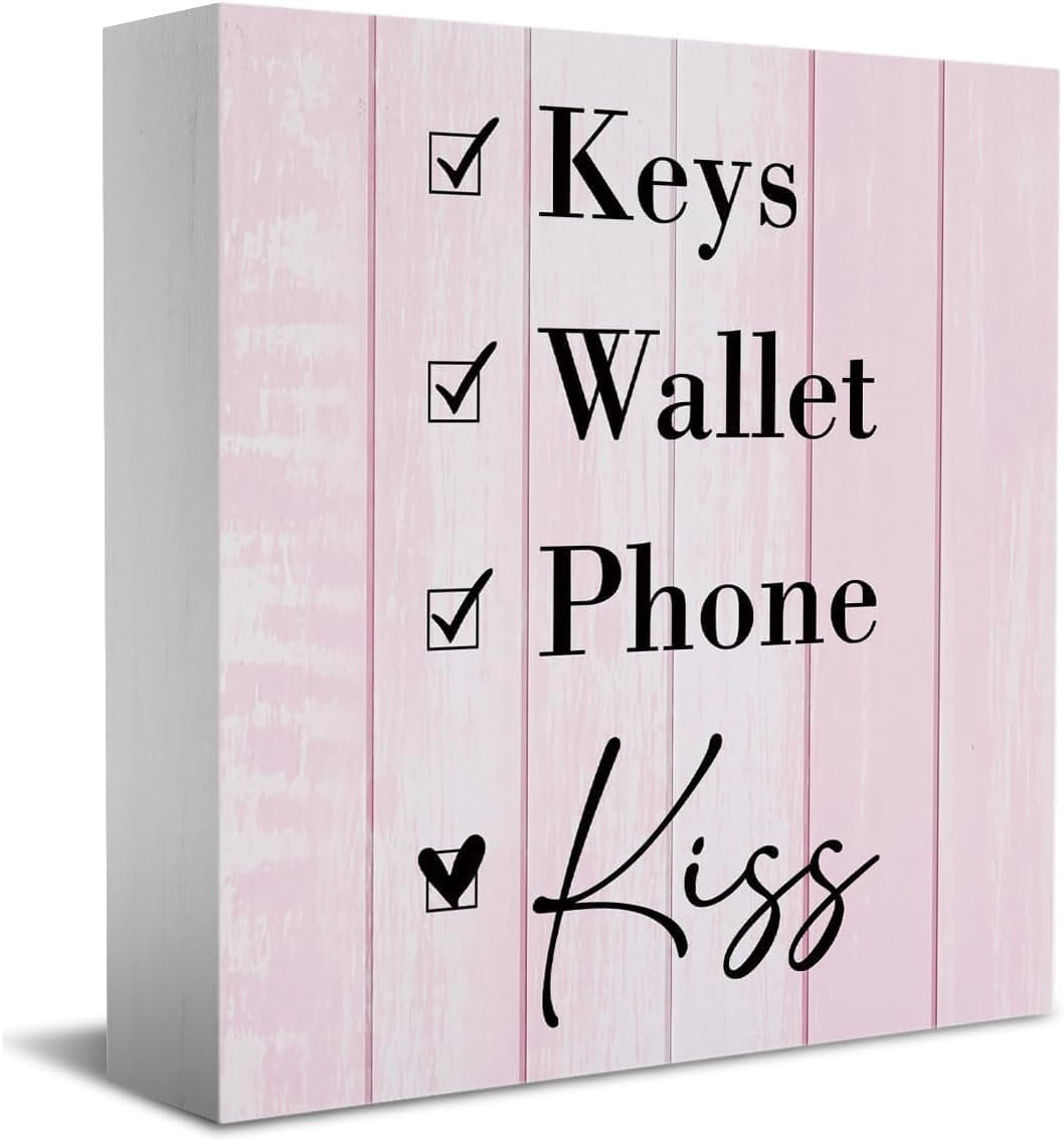 Wooden Box 7x7 Inch Checklist Sign Reminder Sign Desk Decor Pink Rustic ...