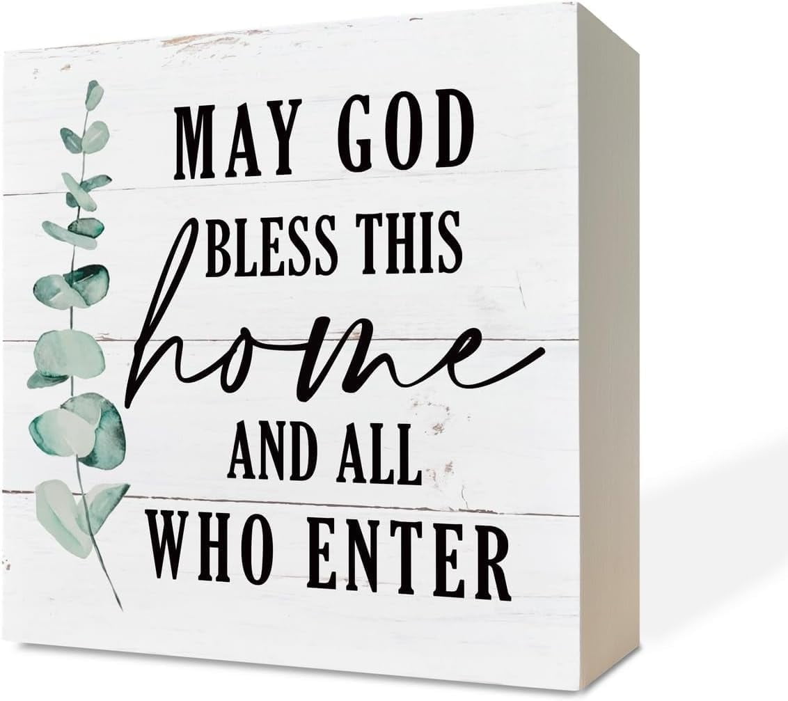Wooden Box 7x7 Inch Christian Wooden Box Sign Desk Decor Inspirational ...