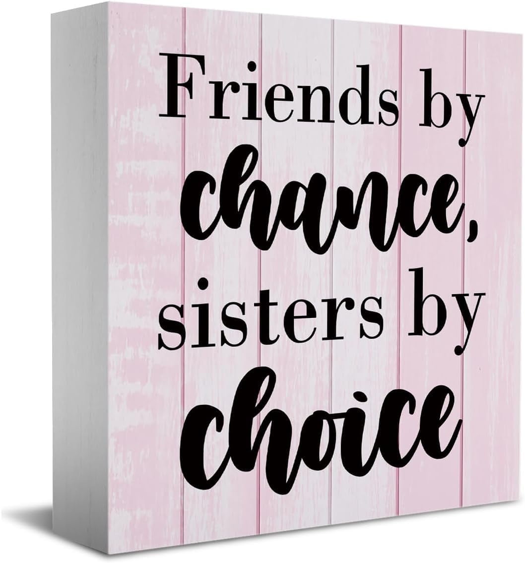 Wooden Box 7x7 Inch Friends Desk Decor Wooden Box Sign Friendship Gifts ...