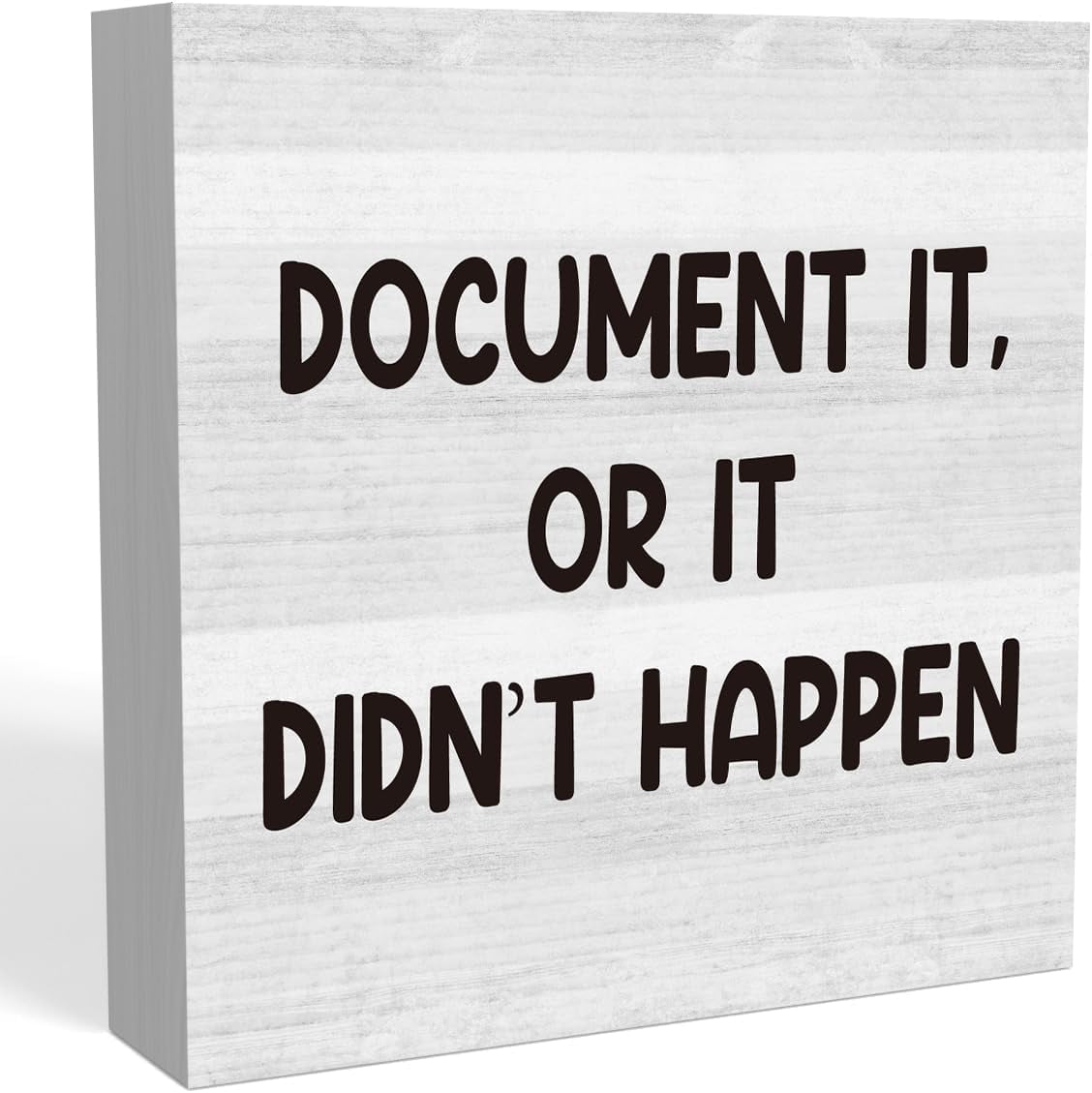 Wooden Box 7x7 Inch Funny Home Office Desk Decor Rustic Farmhouse Wood ...