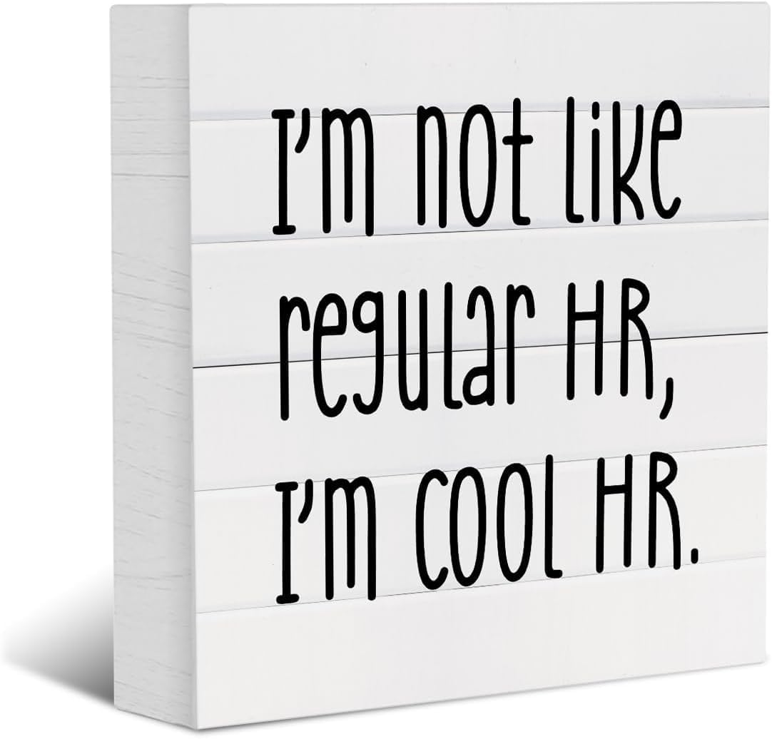 Wooden Box 7x7 Inch Funny Human Resources Decor Rustic Hr Office Desk ...