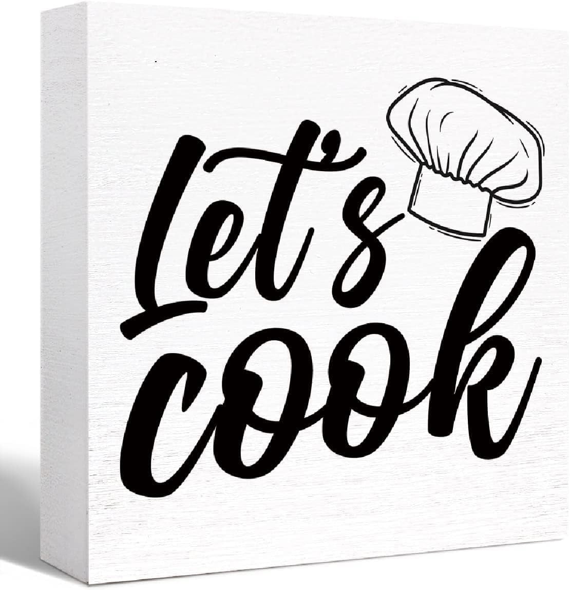 Wooden Box 7x7 Inch Kitchen Wood Sign Decor,Rustic Kitchen Wood Block ...