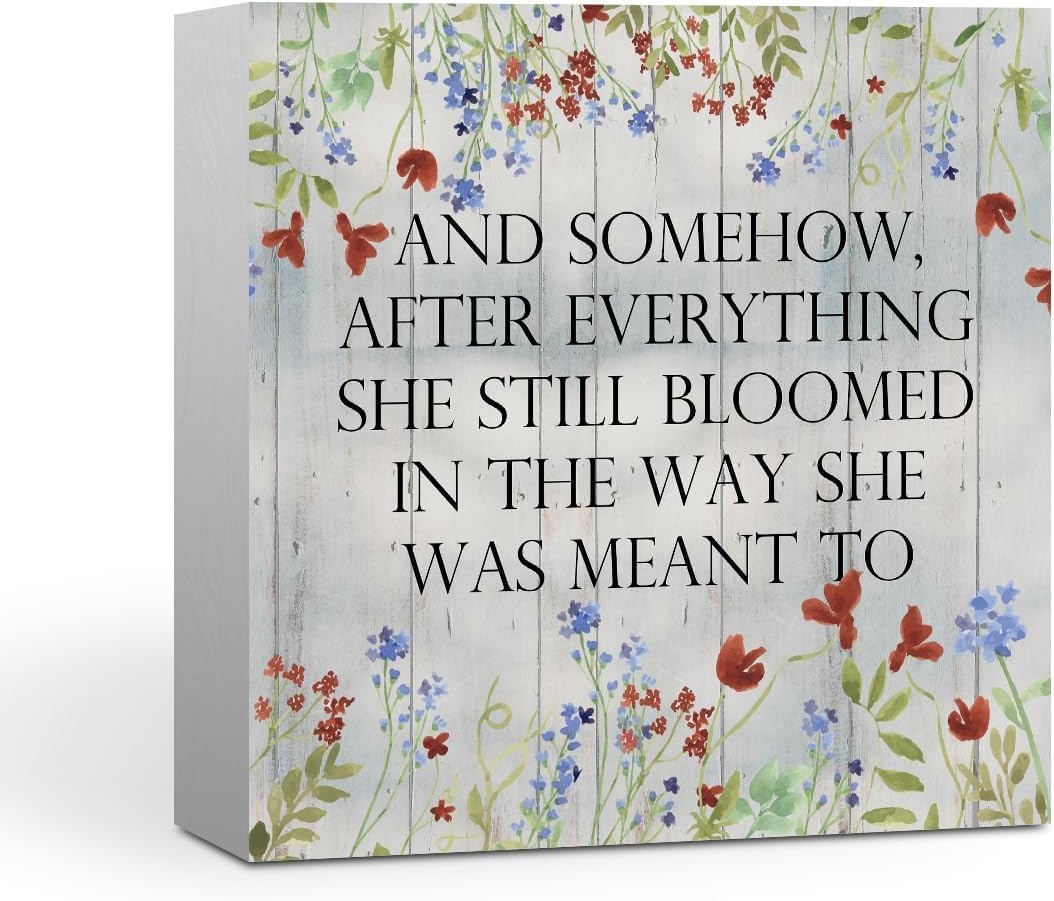 Wooden Box 7x7 Inch Rustic Desk Decor For Farmhouse Home Office Cubicle ...