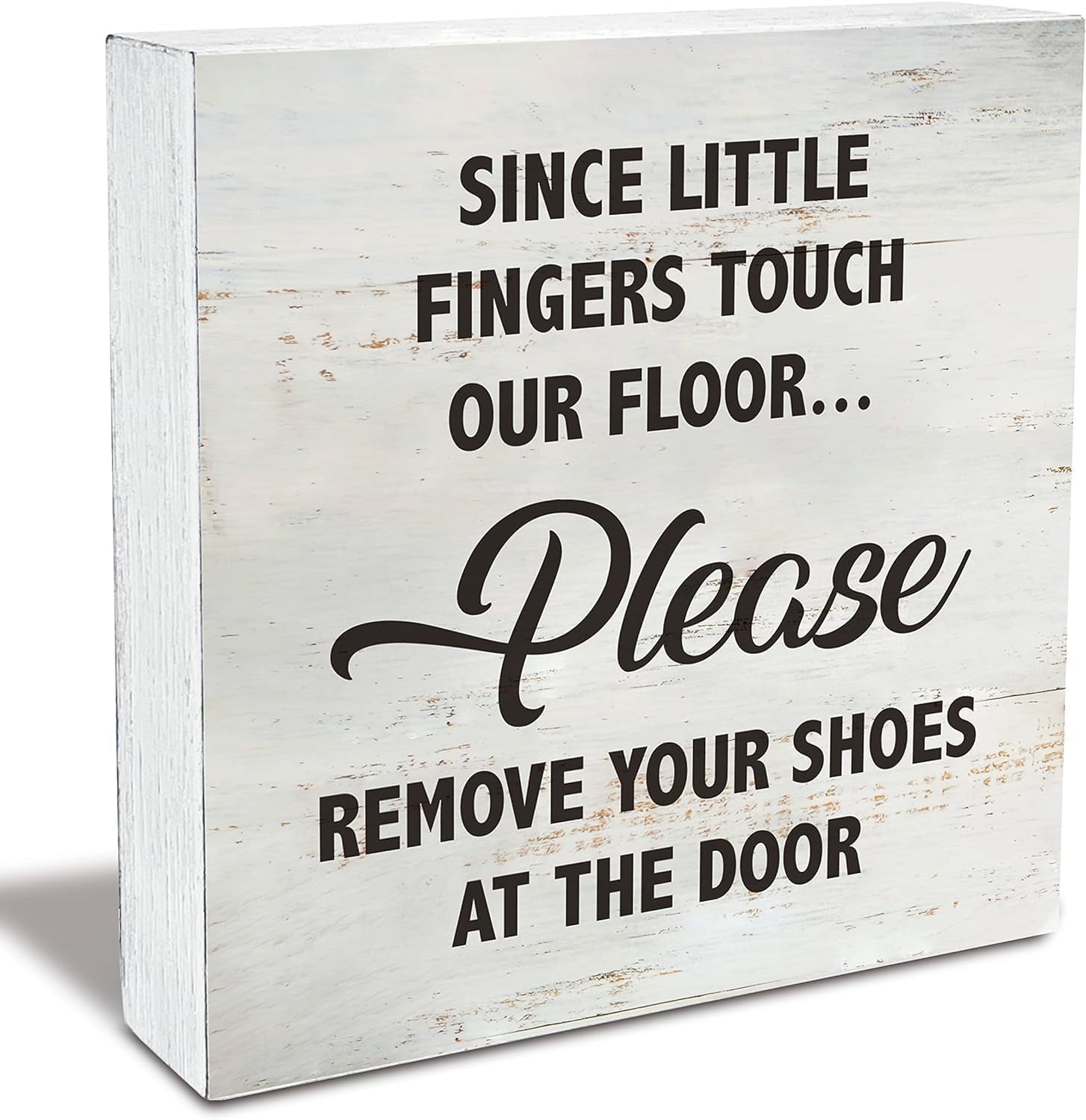 Wooden Box 7x7 Inch Since Little Fingers Touch Our Floor Remove Shoes ...