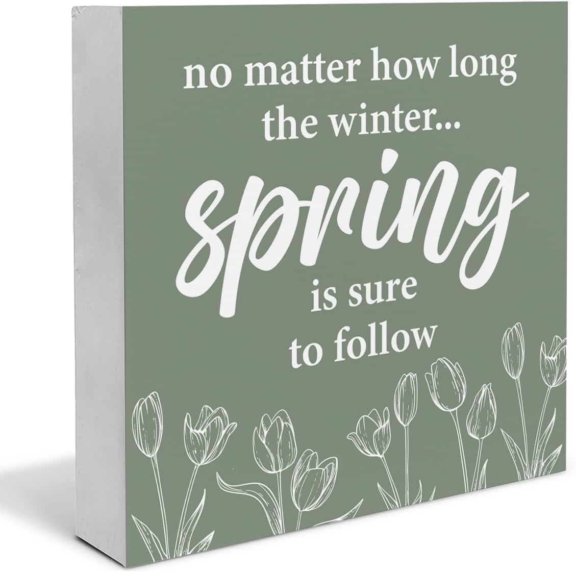 Wooden Box 7x7 Inch Spring Decor Farmhouse No Matter How Long The ...