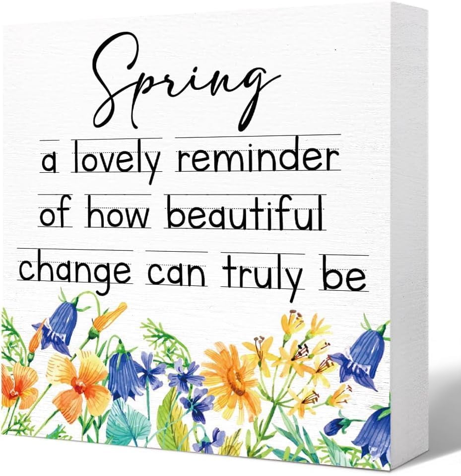 Wooden Box 7x7 Inch Spring Desk Decor,Lovely Reminder Of How Beautiful ...