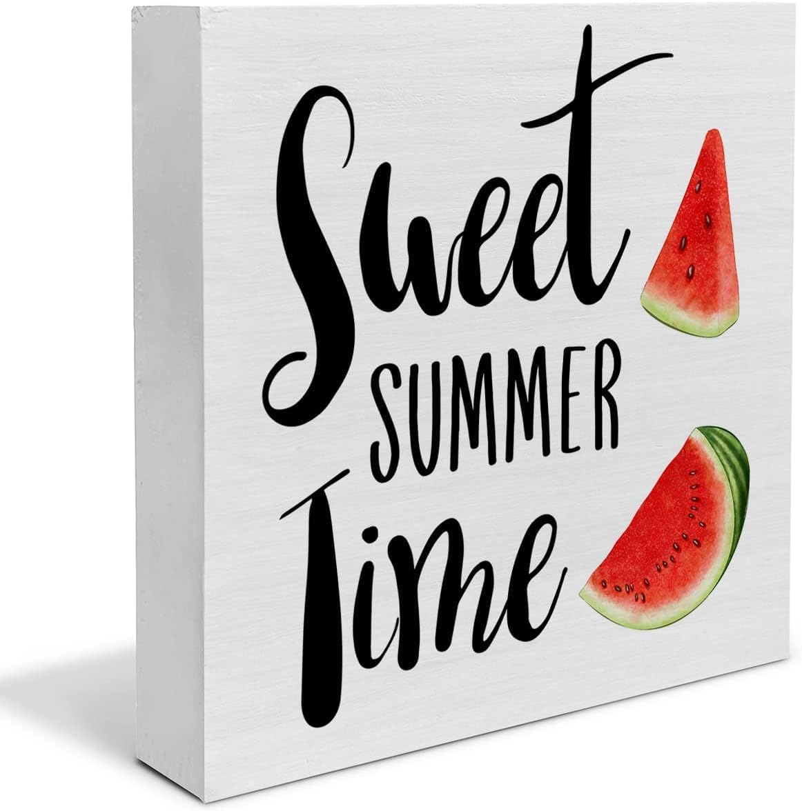 Wooden Box 7x7 Inch Sweet Summertime Wooden Box Sign Summer Watermelon ...