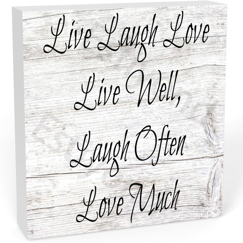 Wooden Box Sign, Live Laugh Love Live Well Laugh Often Love Much Wood ...