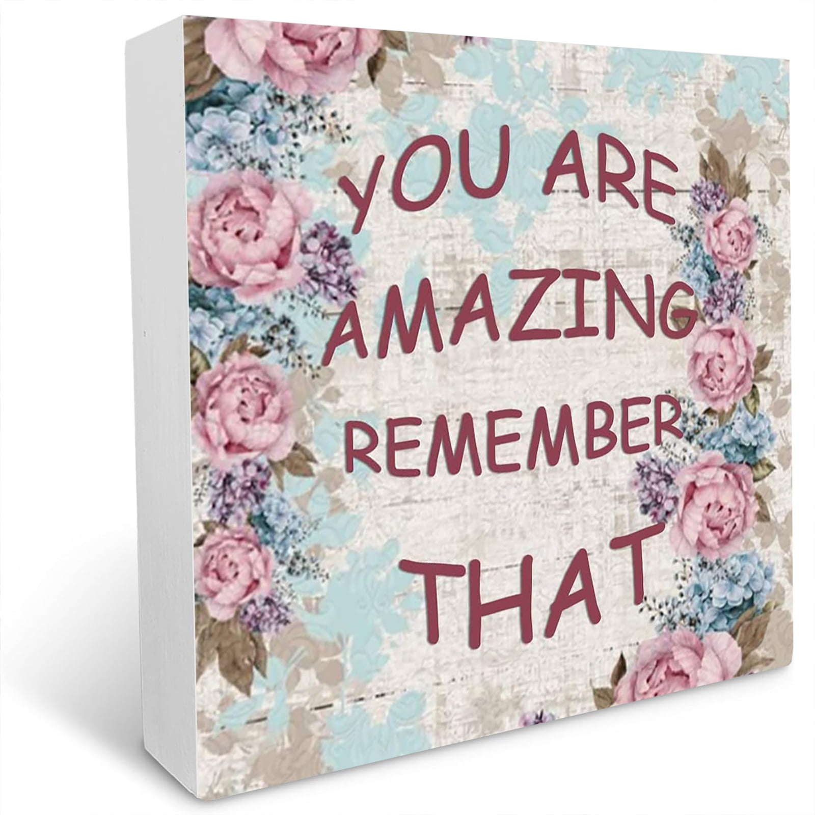 Wooden Box Sign - You are Amazing Remember That - Positive Thought Wood ...