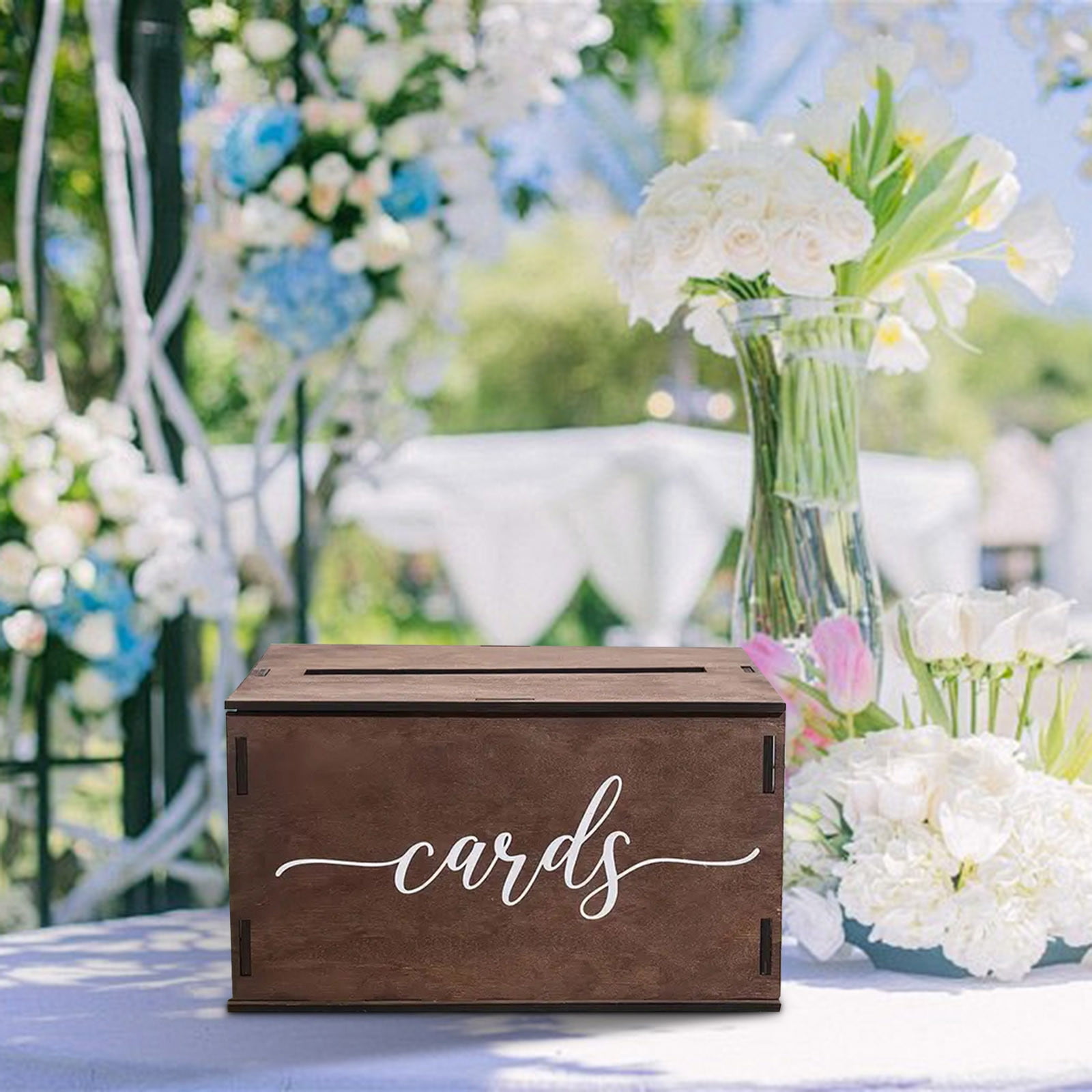 Wooden Box for Wedding Cards, Rustic Wedding Card Box for Reception ...
