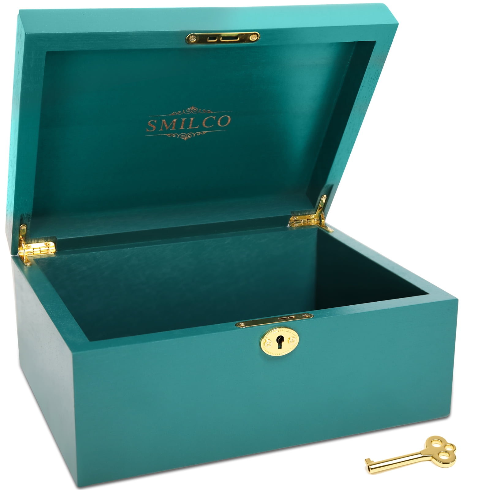 Wooden Box with Hinged Lid Acacia Wood Decorative Storage Boxes Hand ...