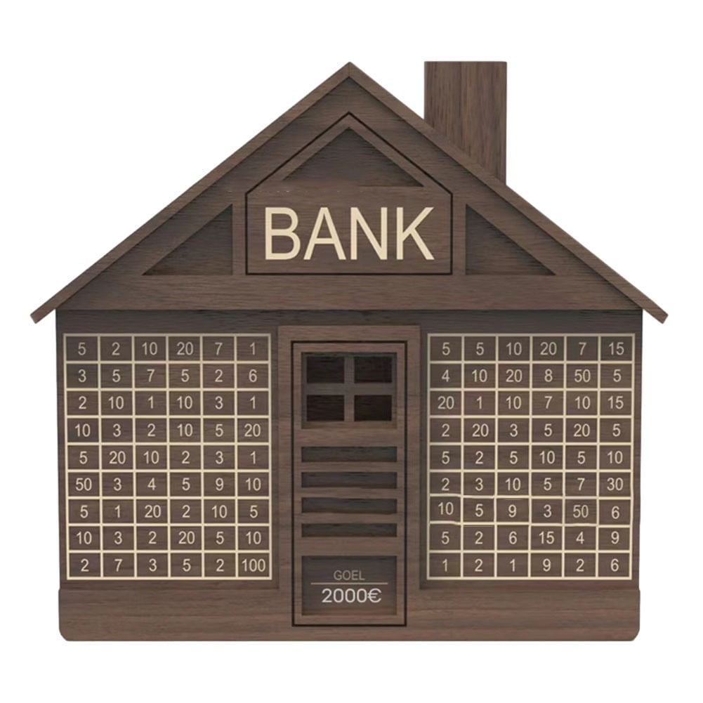 Wooden Box with Number Check, €1000/2000 Counter Box, Brown Wooden Box ...