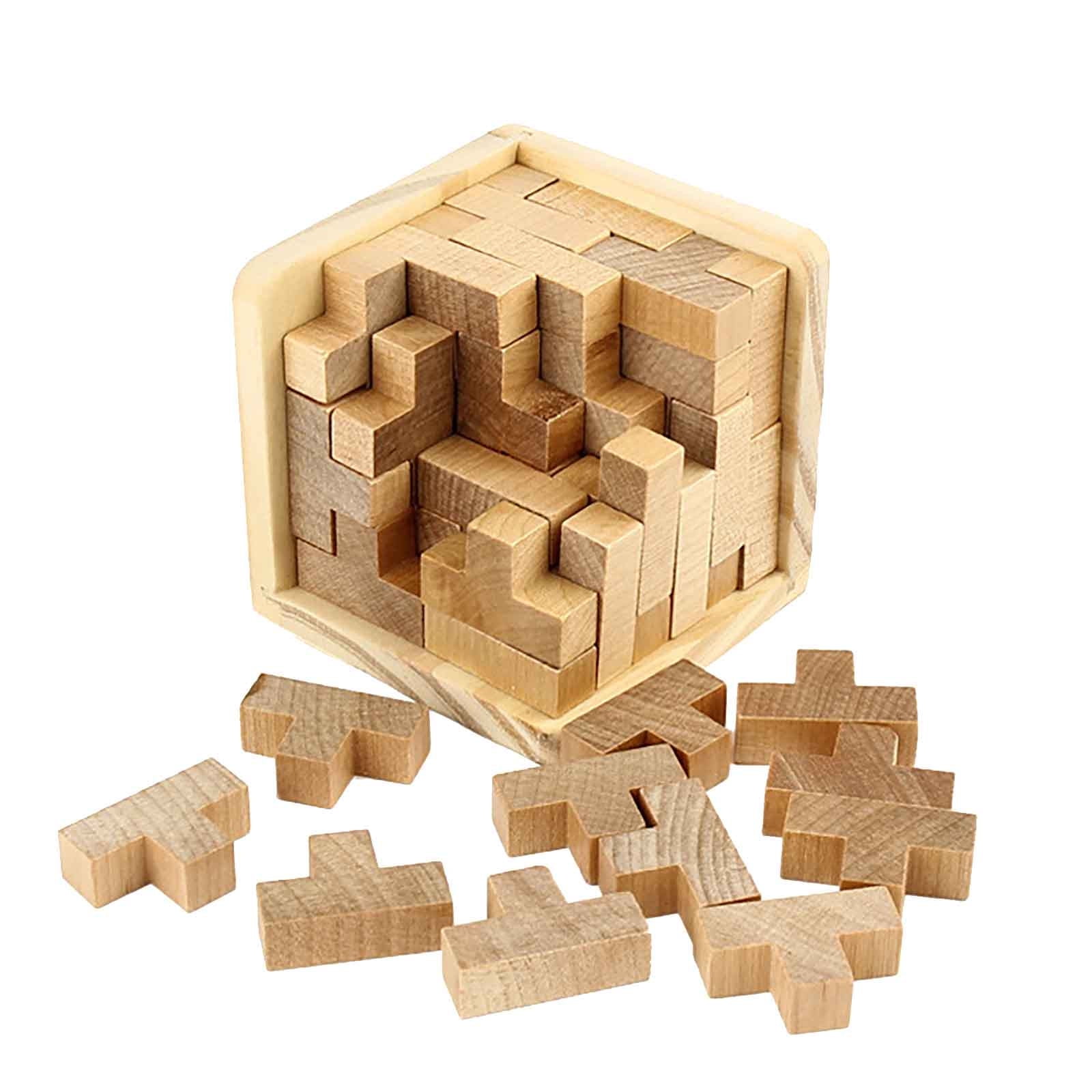 Wooden Brain Teaser Puzzle Wooden Puzzle Games T-shaped Brain Teasers ...