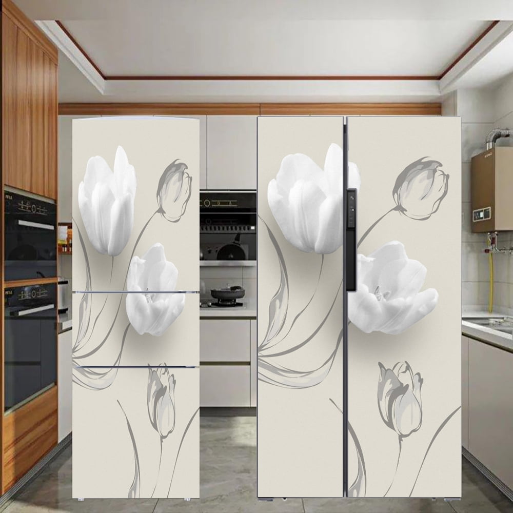 Wooden Bridge Stair Refrigerator Covering Sticker Door Wrap For Fridge ...