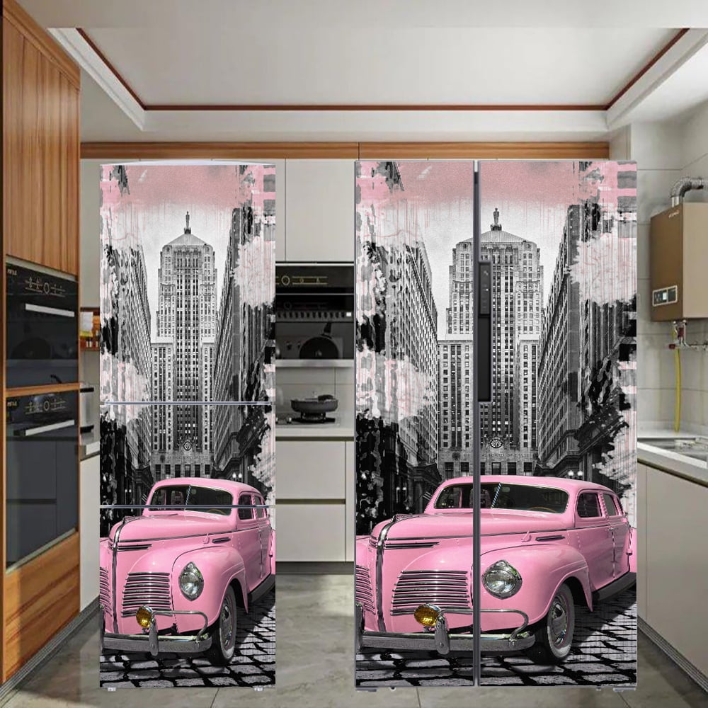 Wooden Bridge Stair Refrigerator Covering Sticker Door Wrap For Fridge ...