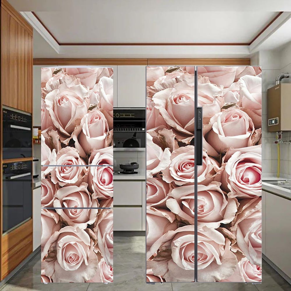 Wooden Bridge Stair Refrigerator Covering Sticker Door Wrap For Fridge ...