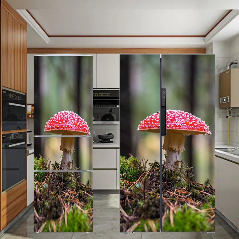 Wooden Bridge Stair Refrigerator Covering Sticker Door Wrap For Fridge ...