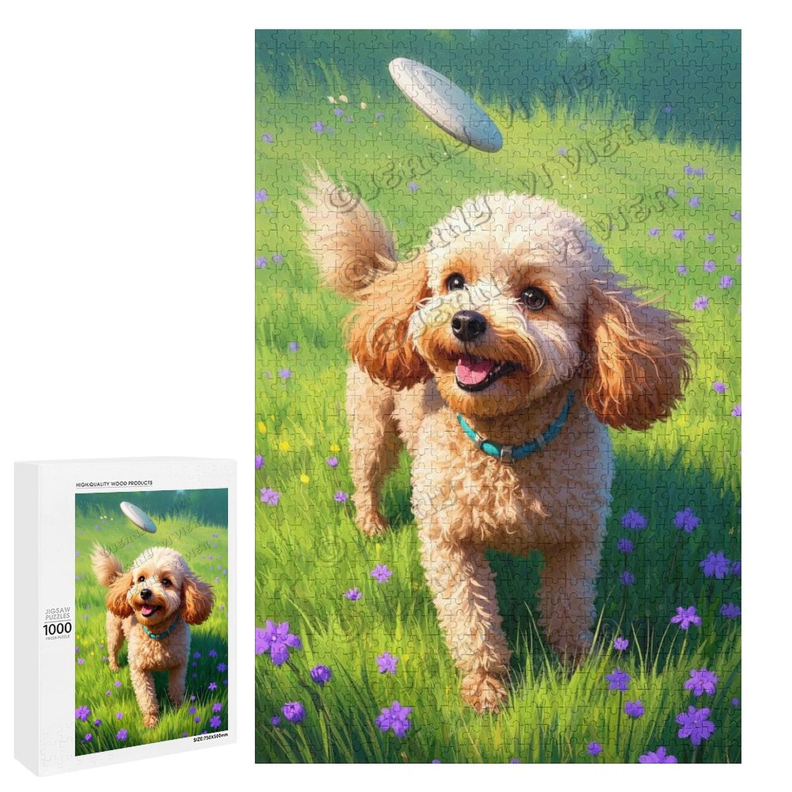 Wooden Brown Poodle Dog Jigsaw Puzzle 1000 Pieces for Adults and Kids ...