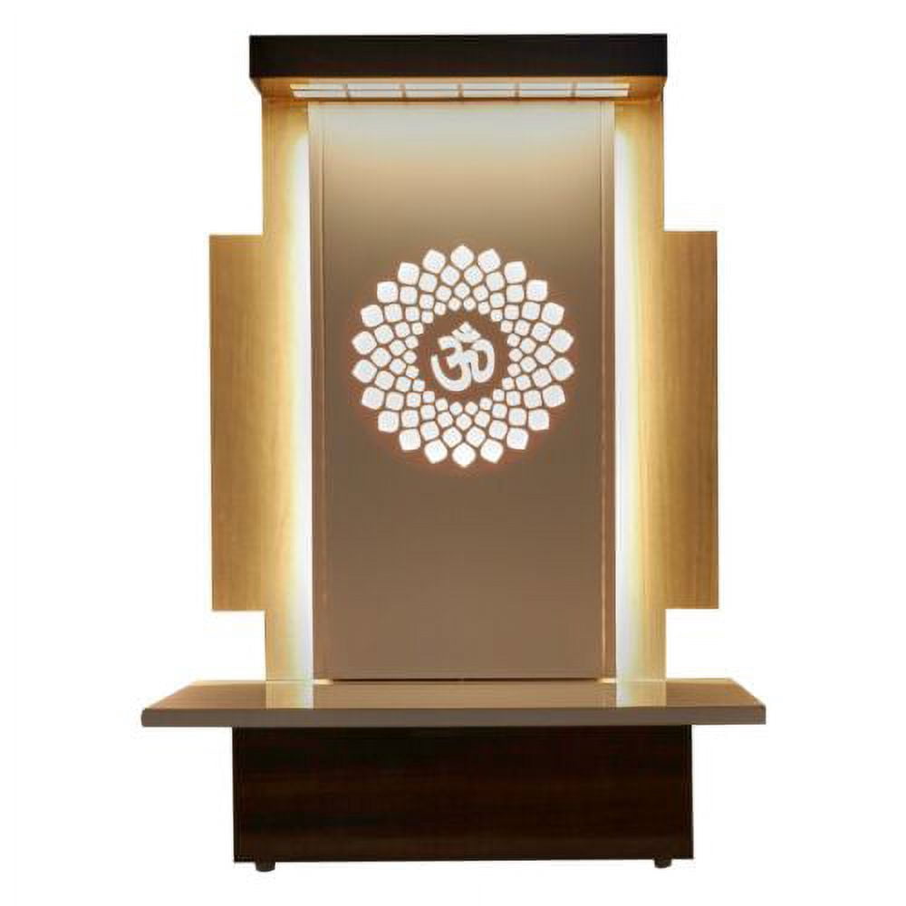 Wooden Brown Temple with LED Light for Home and Office|Home Temple|Puja ...