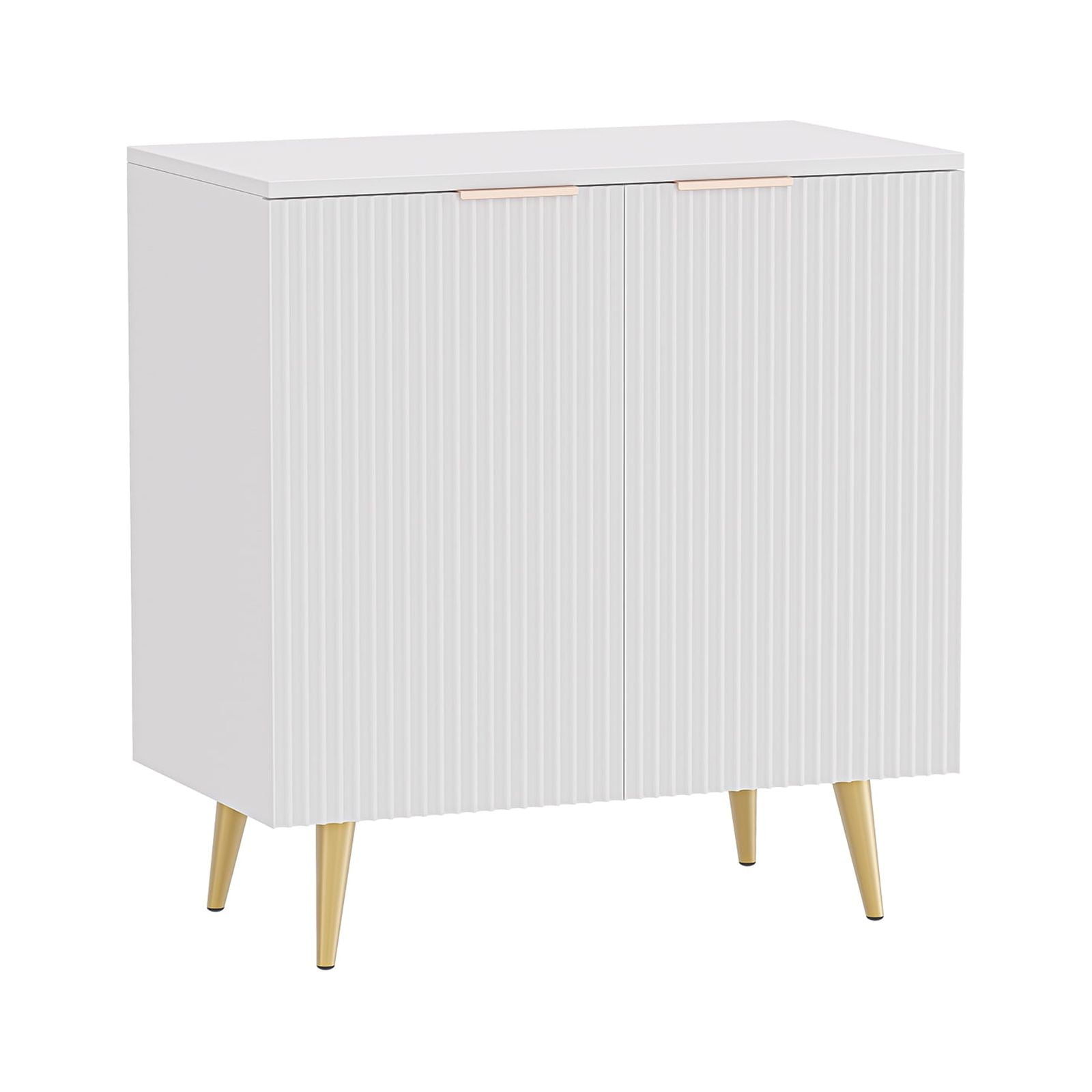 Wooden Buffet Cabinet,Fluted Bookcase Storage Cabinet with Painted ...