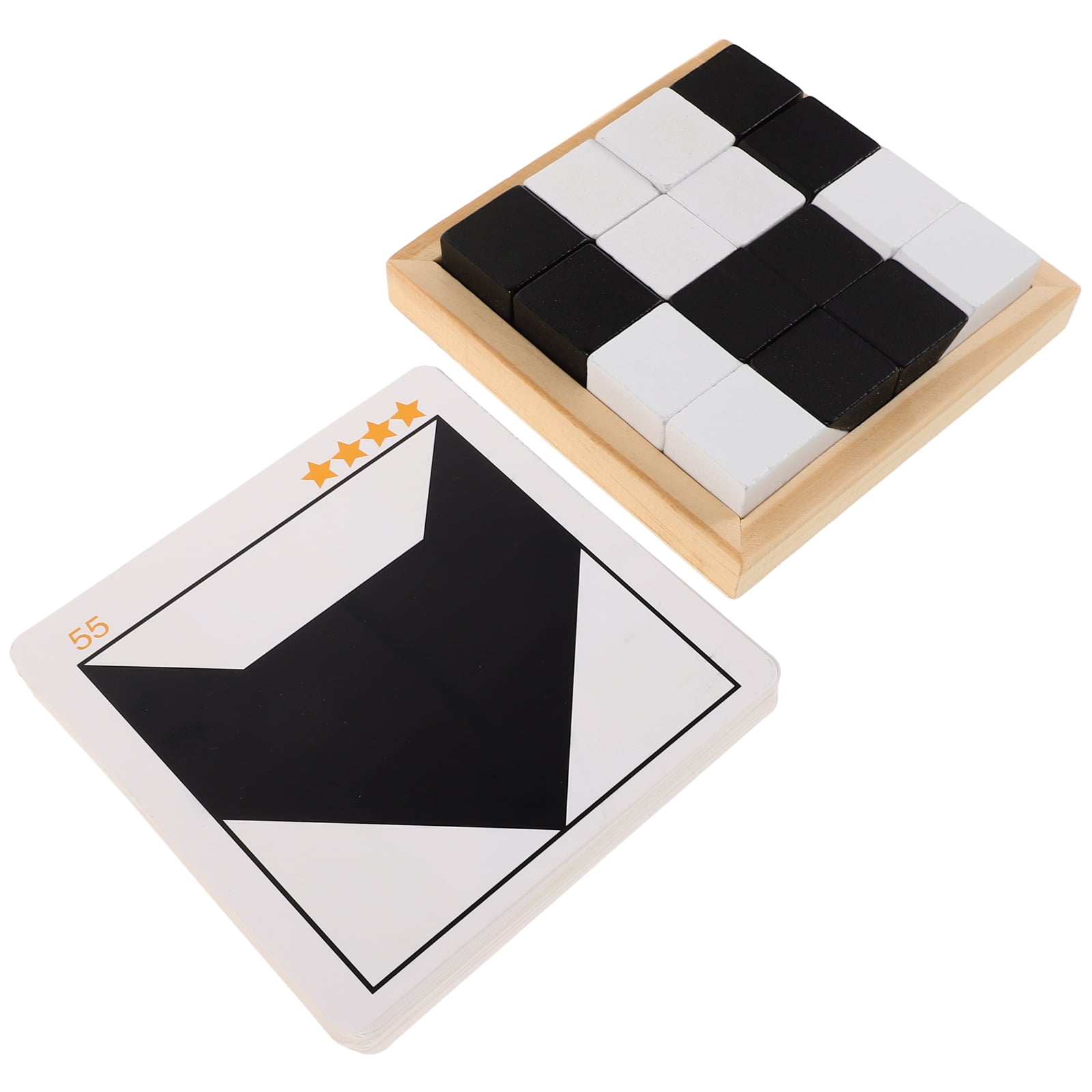 Wooden Building Blocks Puzzle Board Game for Kids Thinking Training ...