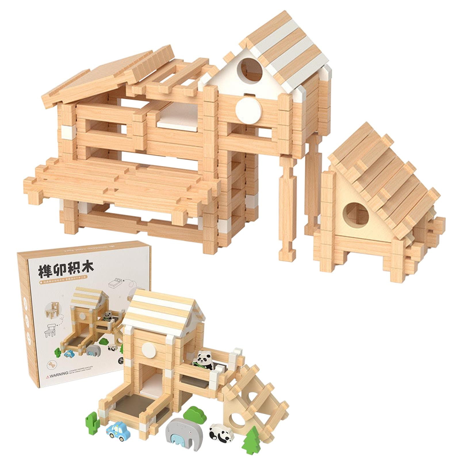 Wooden Building Blocks Set Mortise and Tenon Structure House ...
