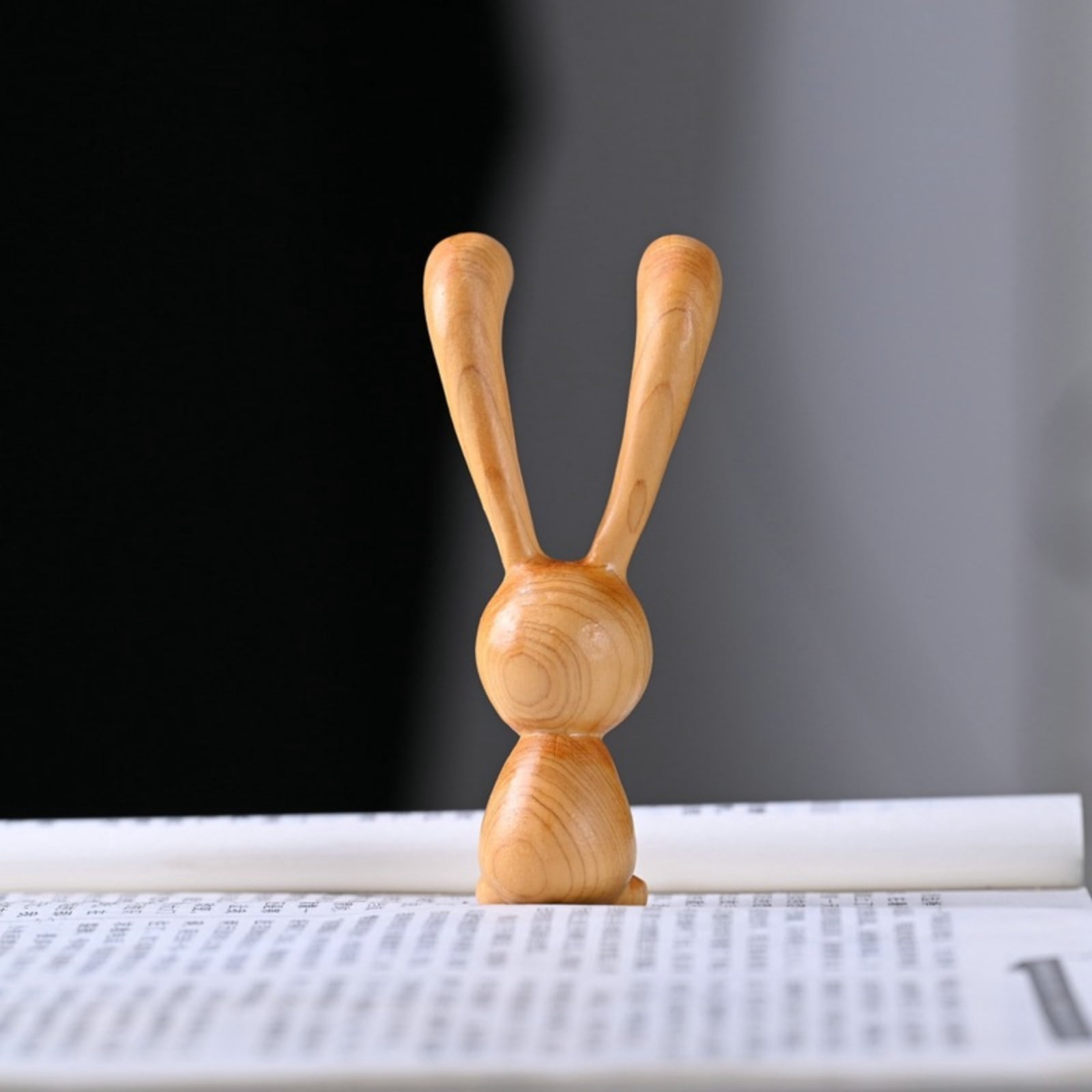 Wooden Bunny 3.1" Wooden Rabbit Figurines Natural Wooden Nose Guasha ...