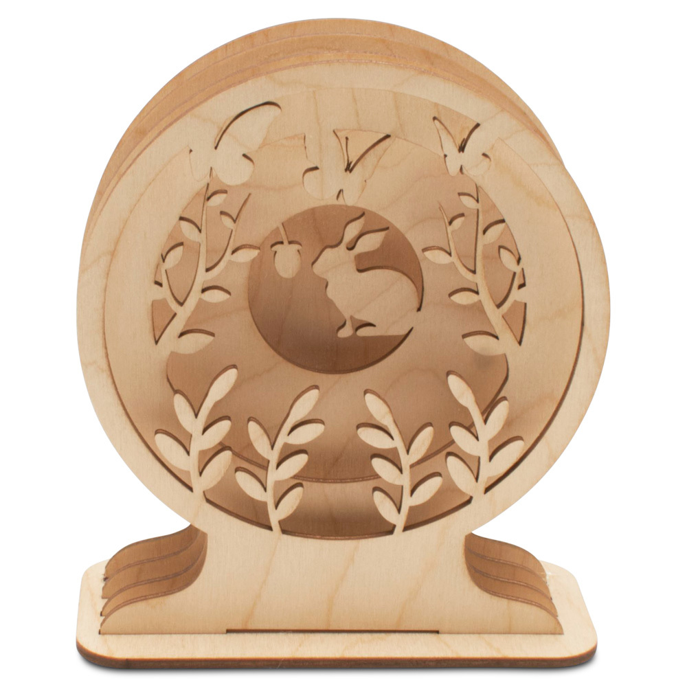 Wooden Bunny Cutouts for Easter Crafts, Layered 3D Craft Kit, 6-inch, ⅛ ...