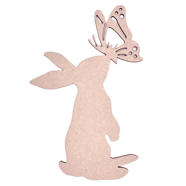 4" Wood Bunny Cutout | 1/8" Thick MDF Wood Bunnies with Flowers ...