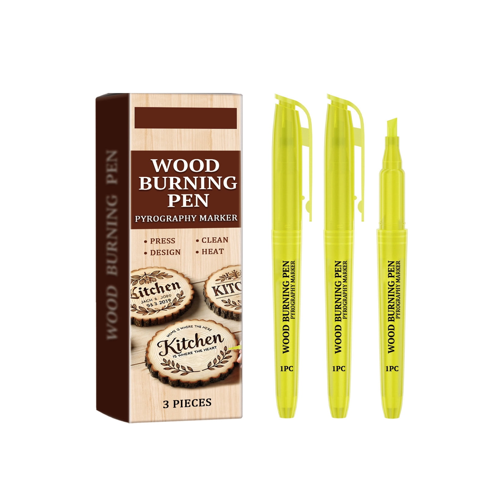 Wooden Burning Marker,Wood Burning Pen Set with 3PCS Scorch Pen Marker ...